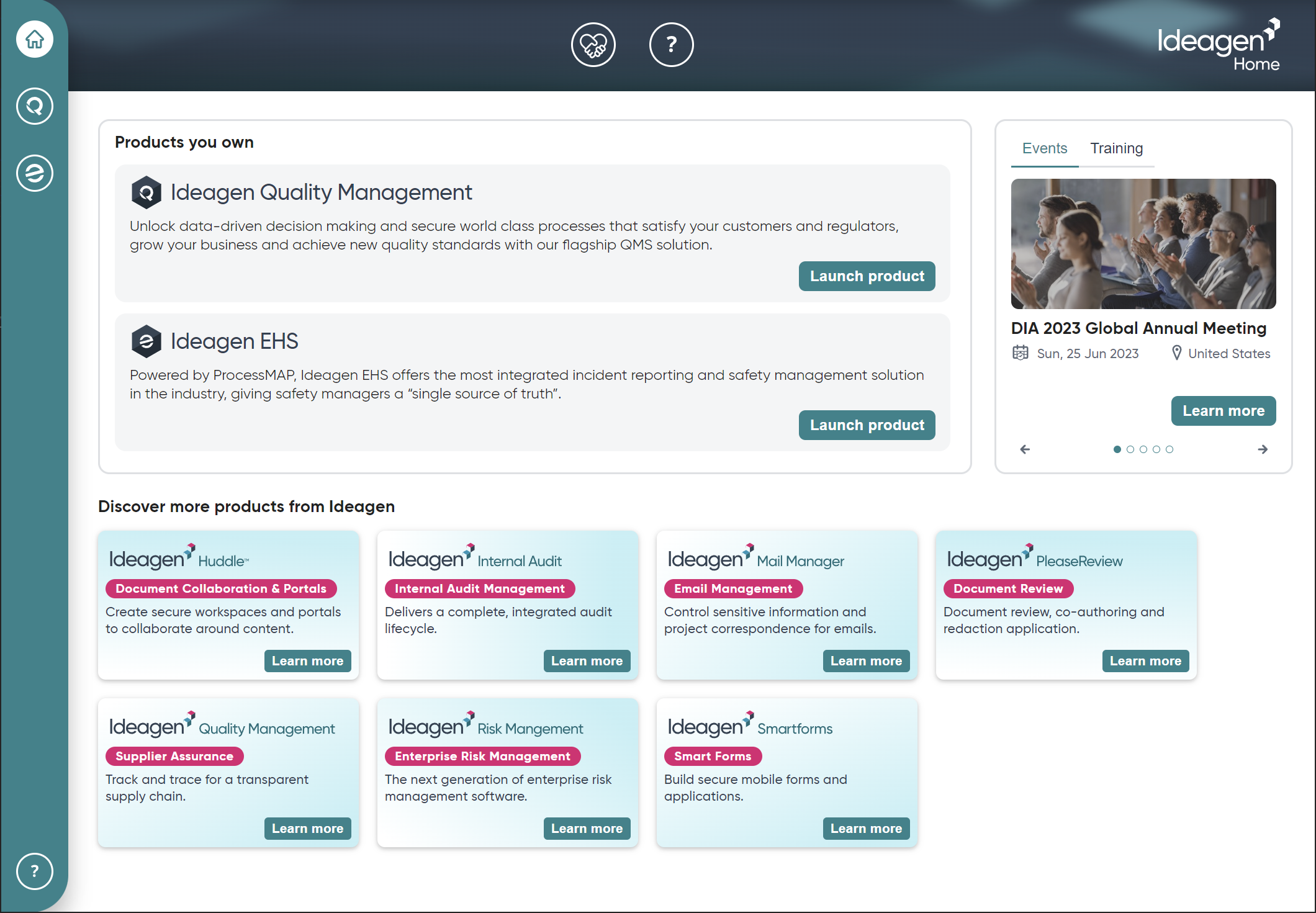 Getting started with Ideagen Home – Quality Management (Essentials)
