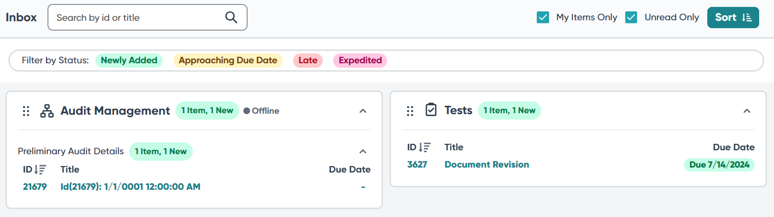 Using the Inbox – Quality Management (Essentials)