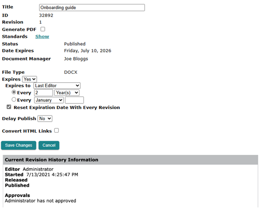 Navigating Document properties – Quality Management (Essentials)