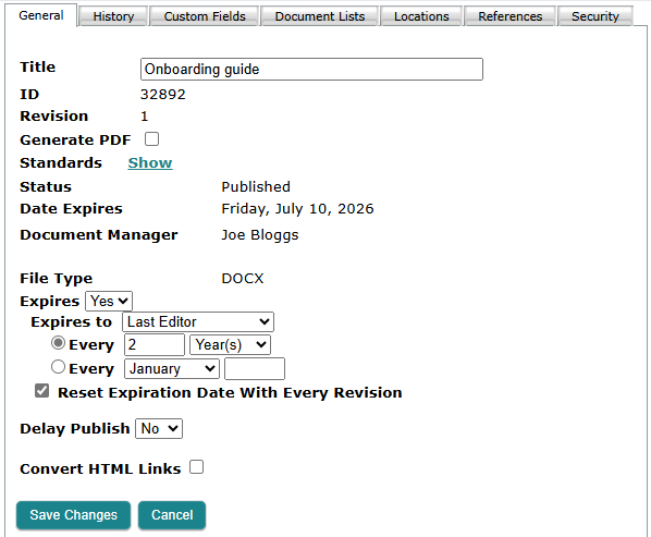 Navigating Document properties – Quality Management (Essentials)
